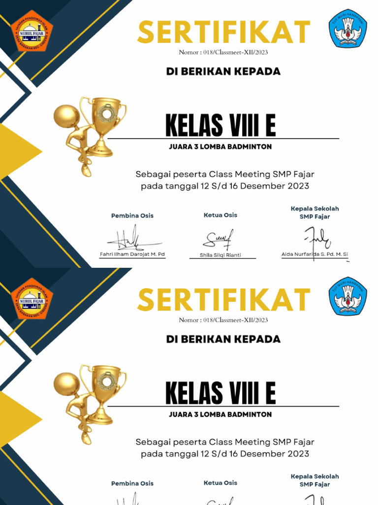 Sertifikat VIII E | PDF