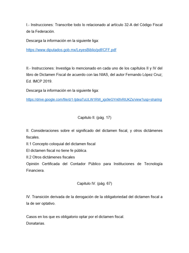 Artículo 32-A del CFF: Instrucciones y Contexto | PDF | Finanzas y ...