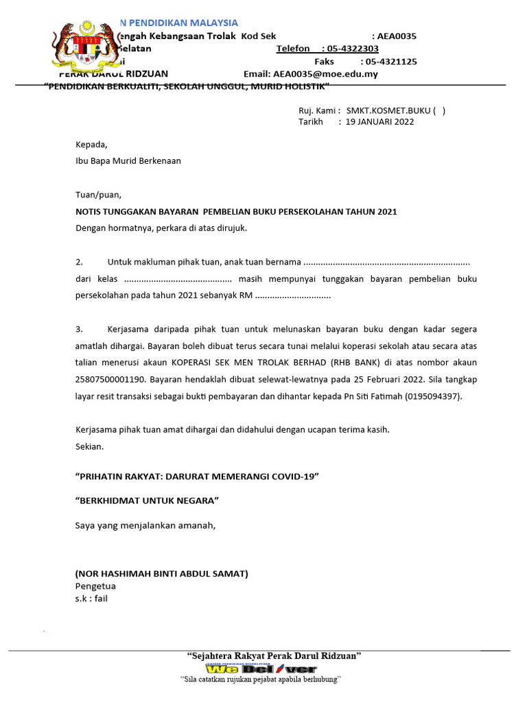 Notis Tunggakan | PDF