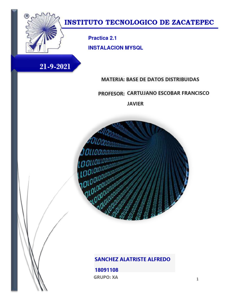 Práctica 2.1 Instalación MySQL | PDF | Mi sql | Ciencias de la Computación