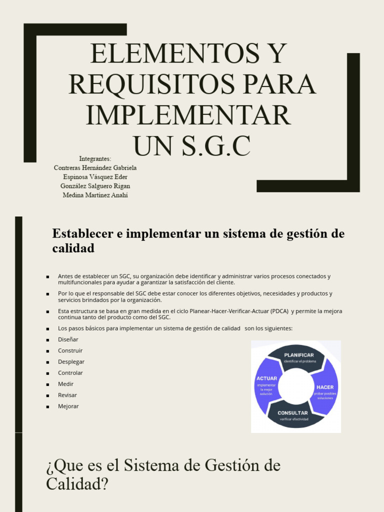 Implementación de un SGC Eficaz | PDF | Calidad (comercial) | Sistema ...