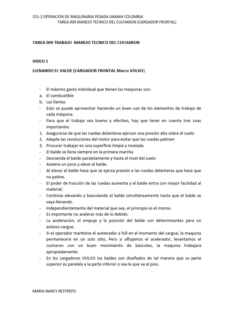 TAREA 009 Manejo Tecnico Del Cucharon (Autoguardado) | PDF