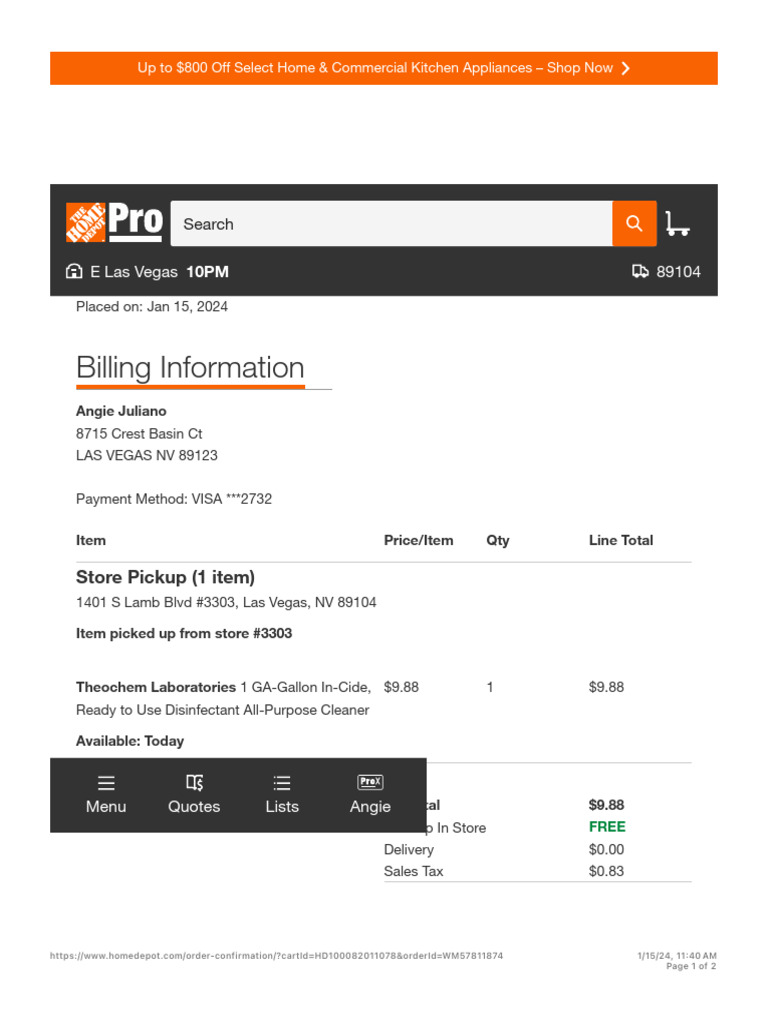 The Home Depot - Order Confirmation | Download Free PDF | Economies ...