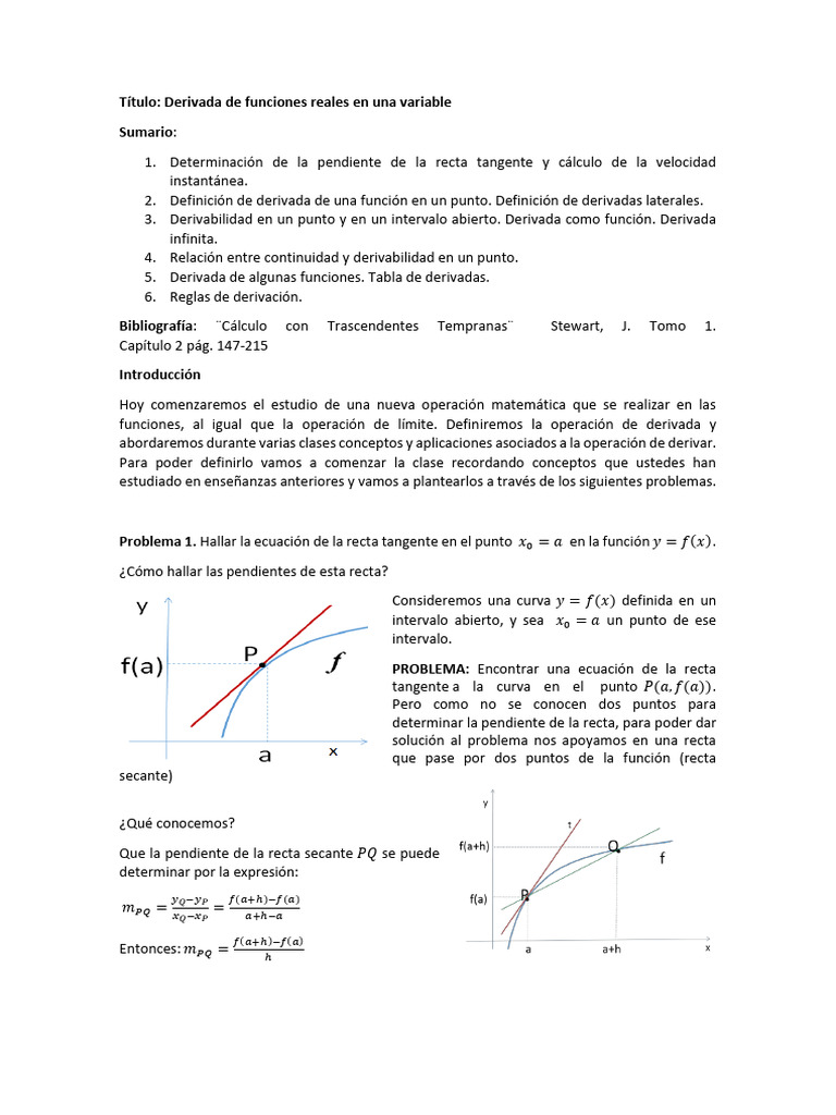 Conf.4 Derivada de Funciones en Una Variable | PDF | Derivado | Velocidad