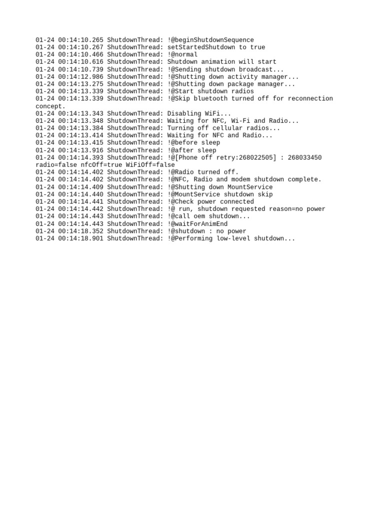 Shutdown Profile.1 | PDF