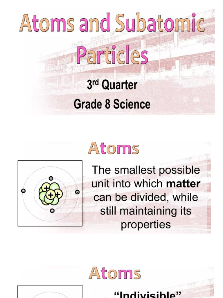 Atom and Subatomic - Lesson 5 | PDF