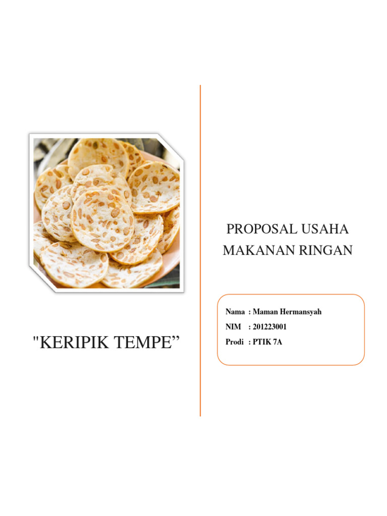 Proposal Usaha Keripik Tempe | PDF | Bisnis