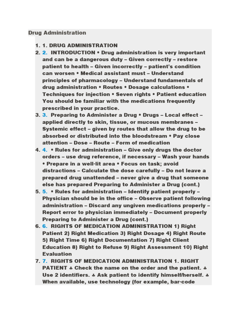 Drug Administration | PDF | Dose (Biochemistry) | Chemistry