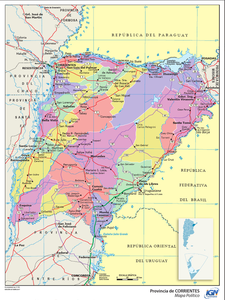 Mapa Político de Corrientes 2017 | PDF | Argentina