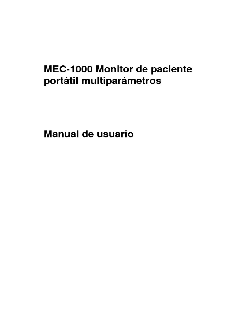 Manual Mec 1000 | PDF