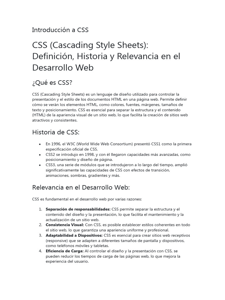 Introducción A CSS | PDF