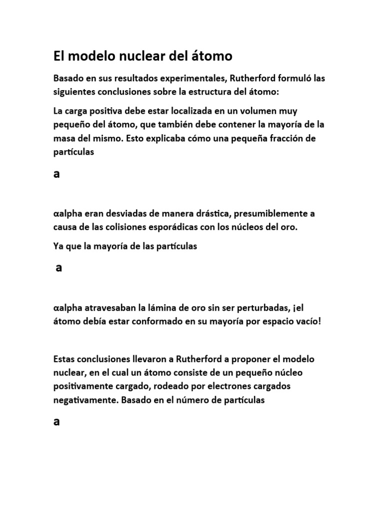 El Modelo Nuclear Del Átomo | PDF
