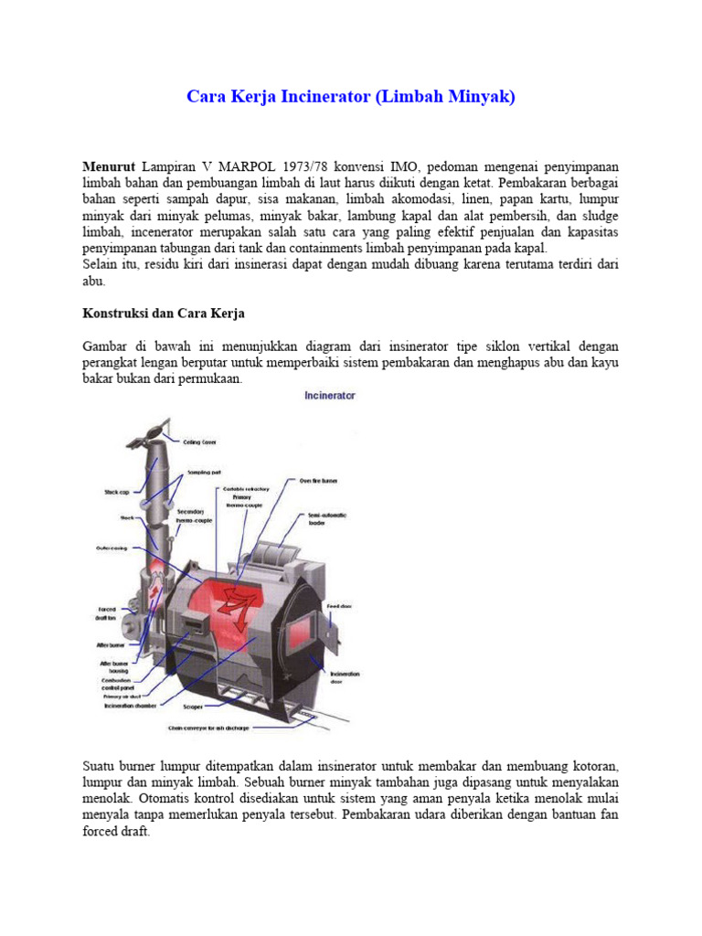 Cara Kerja dan Desain Incinerator Kapal | PDF