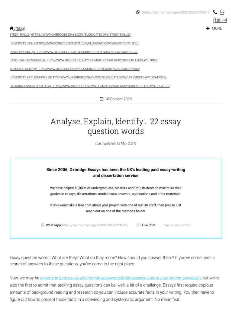 Understanding Essay Question Words | PDF | Argument | Evidence