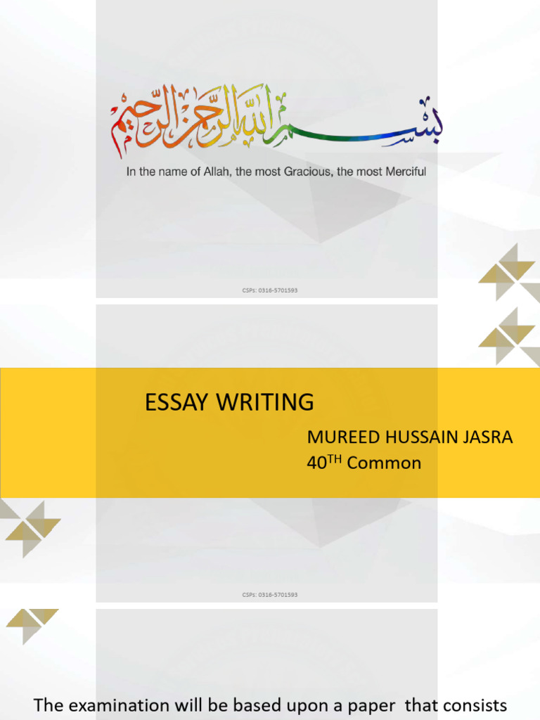 CSPs English Essay by Mureed Hussain Jasra | PDF