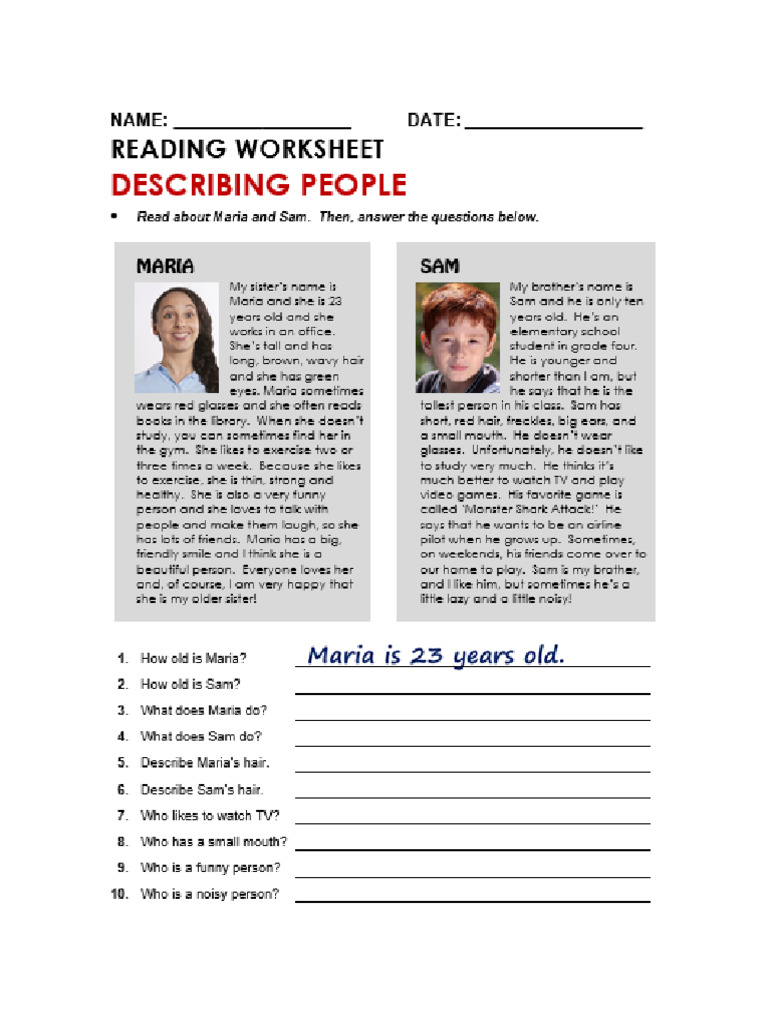 Describing Someone | PDF