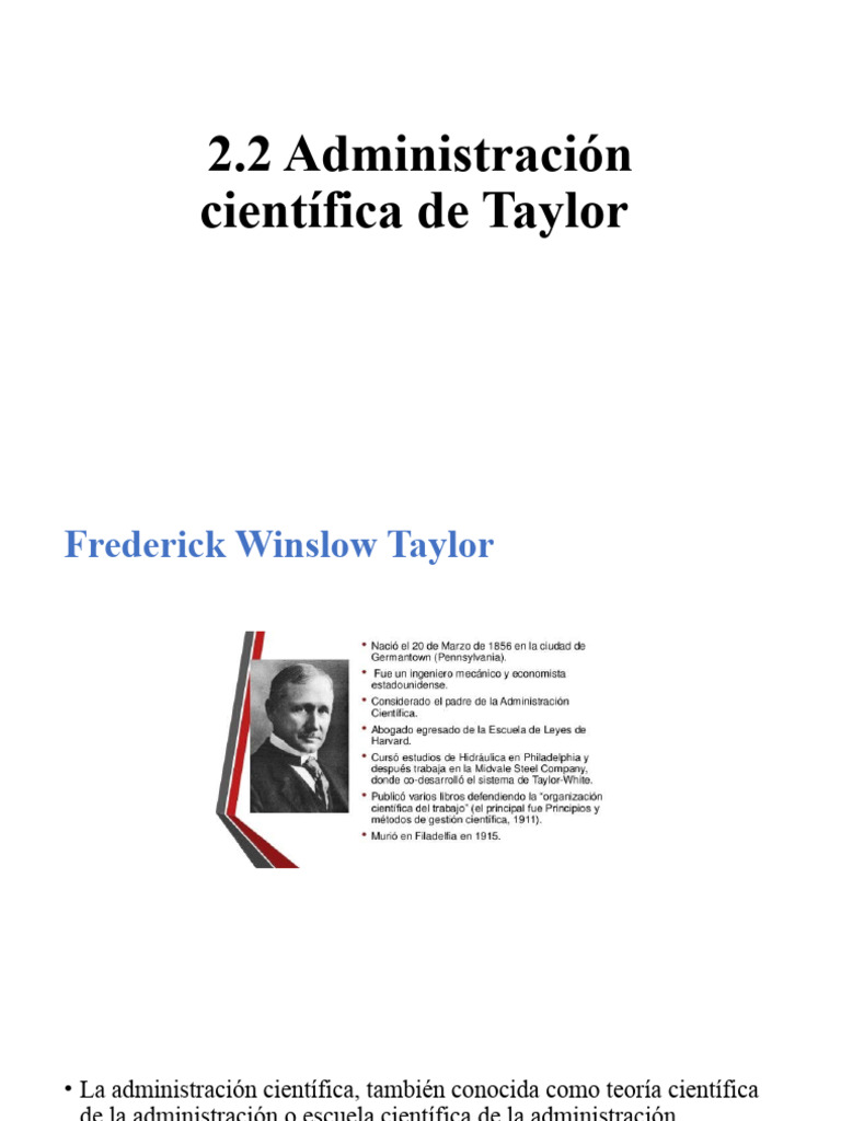 2.2 Administracion Cientifica de Taylor | PDF | Science | Economias