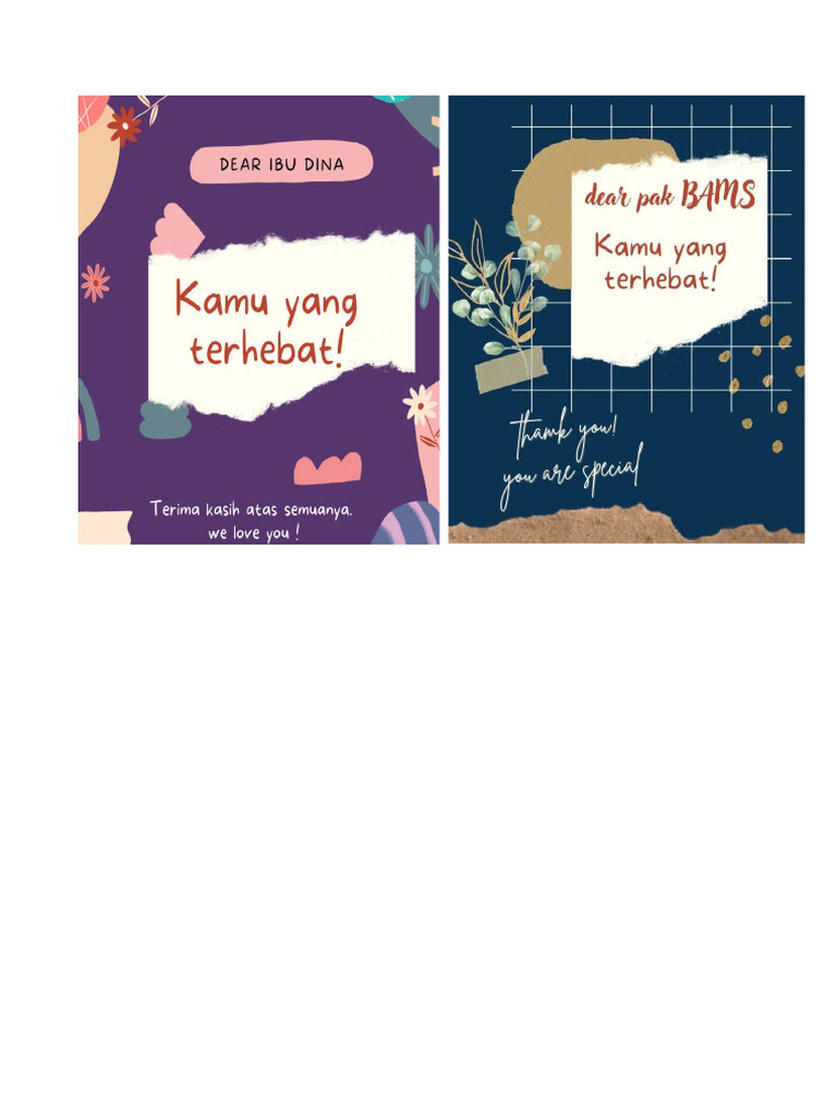Kartu Ucapan Bu Dina | PDF