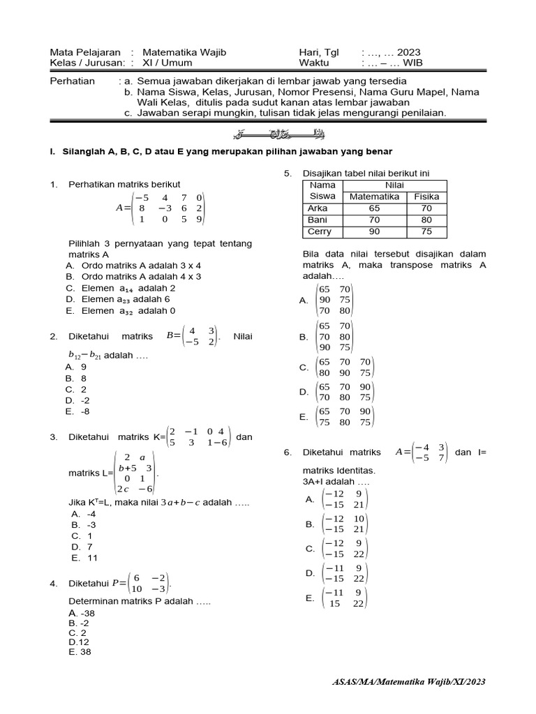 SOAL ASAS Scribd | PDF