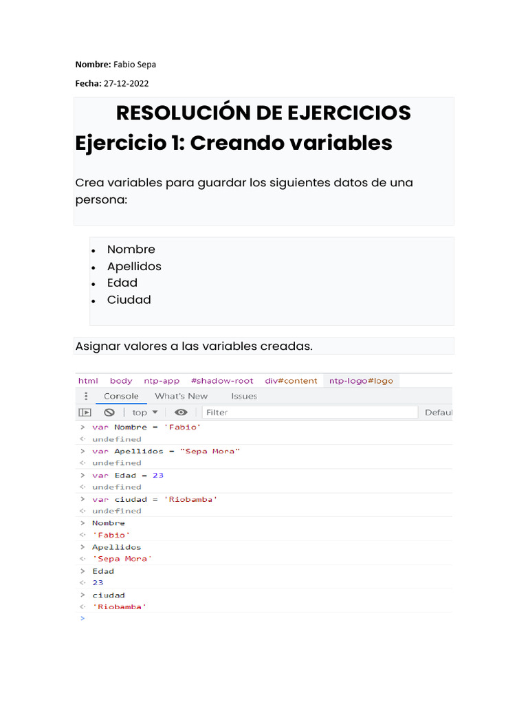 Resolución de Ejercicios) | PDF