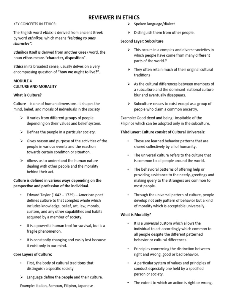 Ethics Finals Reviewer | PDF | Morality | Decision Making