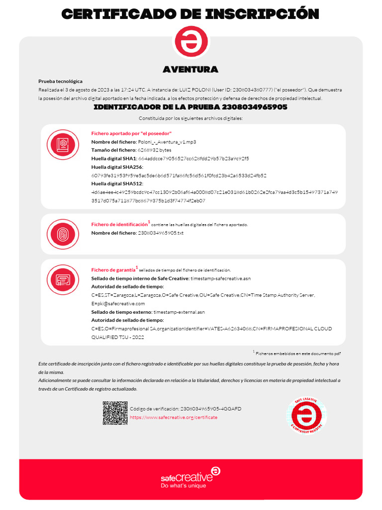 Certificate 2308034965905 Es | PDF | Archivo de computadora | Informática