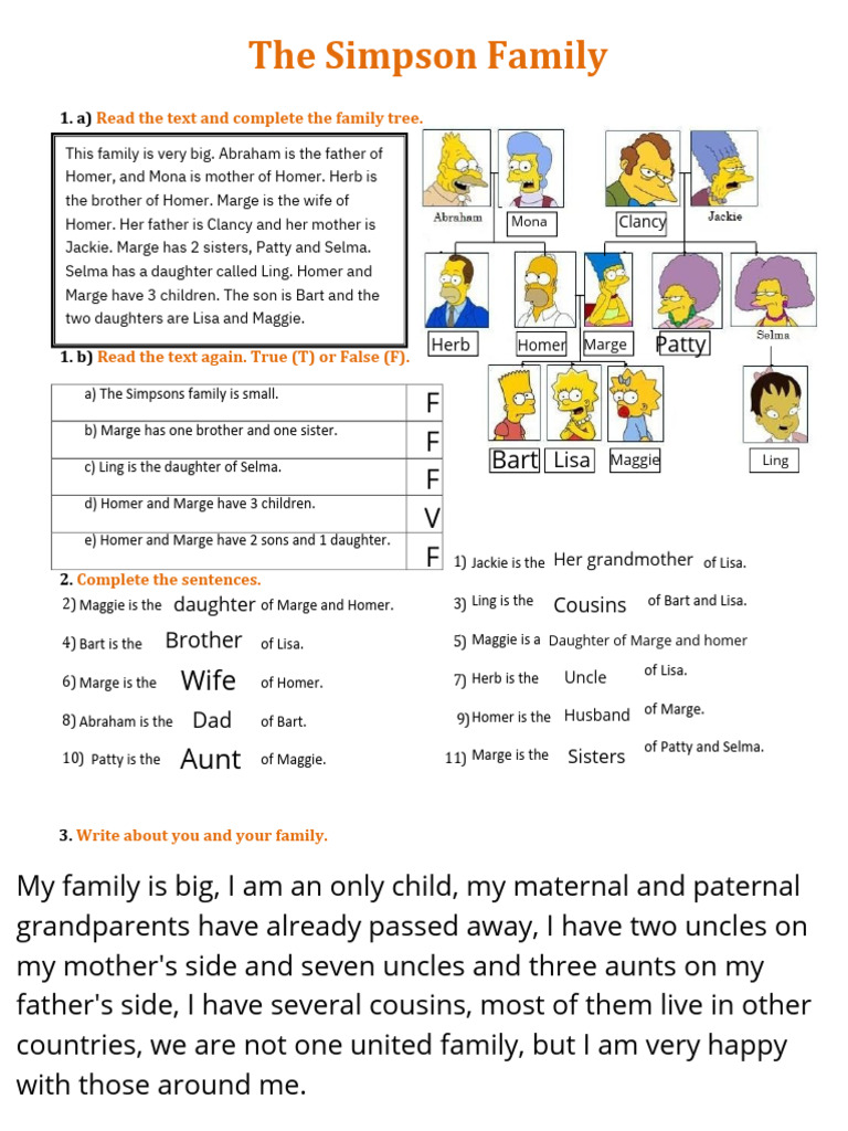 The-Simpsons-Family-Written Practice Oct 20th - PDF - 20231027 - 121602 ...