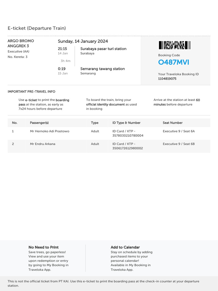 TRAIN AWAY E-Ticket | PDF