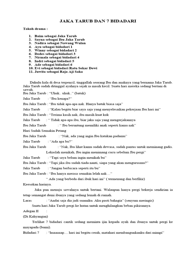 Jaka Tarub | PDF | Agama & Spiritualitas | Puisi