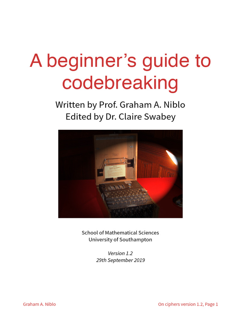 A Beginners Guide To Codebreaking Pdf Cipher Encryption 1550