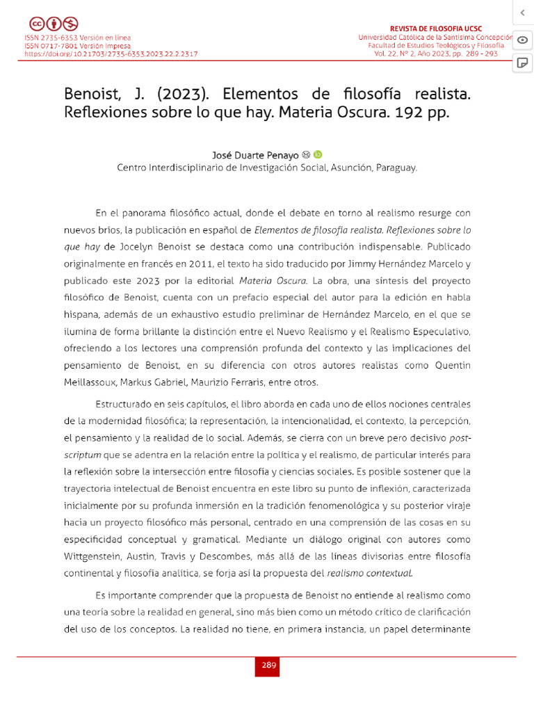 Elementos de Filosofía Realista. Reflexiones Sobre Lo Que Hay | PDF Elementos de Filosofía Realista. Reflexiones Sobre Lo Que Hay | PDF