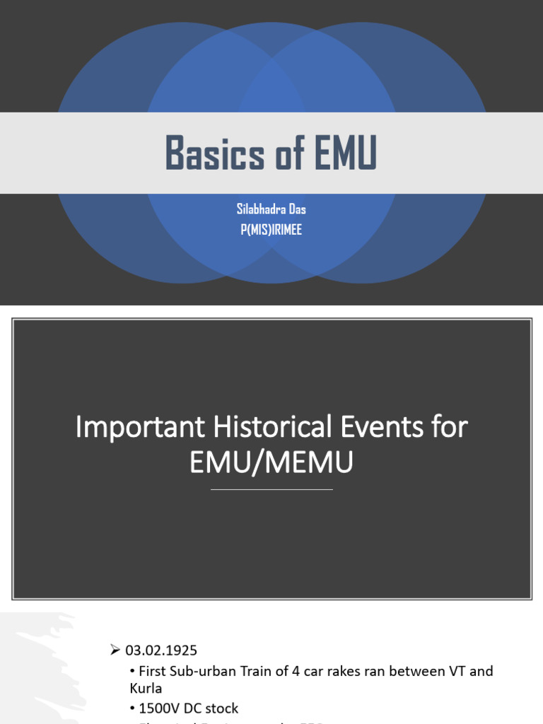 Emu Basics | PDF | Alternating Current | Rail Infrastructure Emu Basics | PDF | Alternating Current | Rail Infrastructure