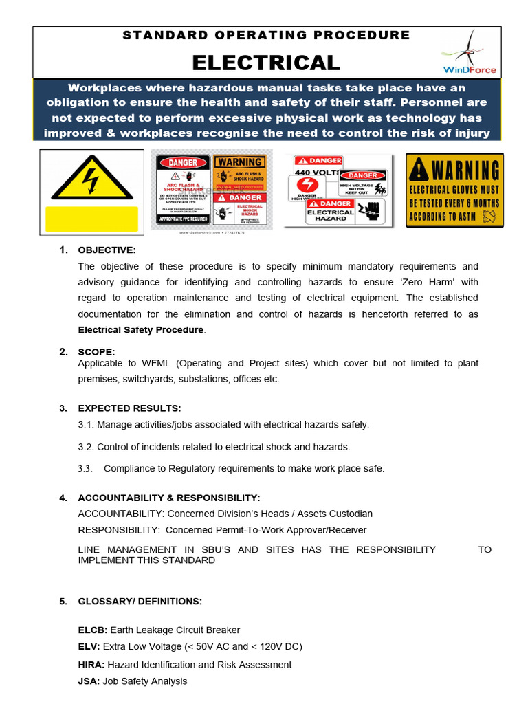 Electrical Sop | PDF | Electrical Substation | Safety