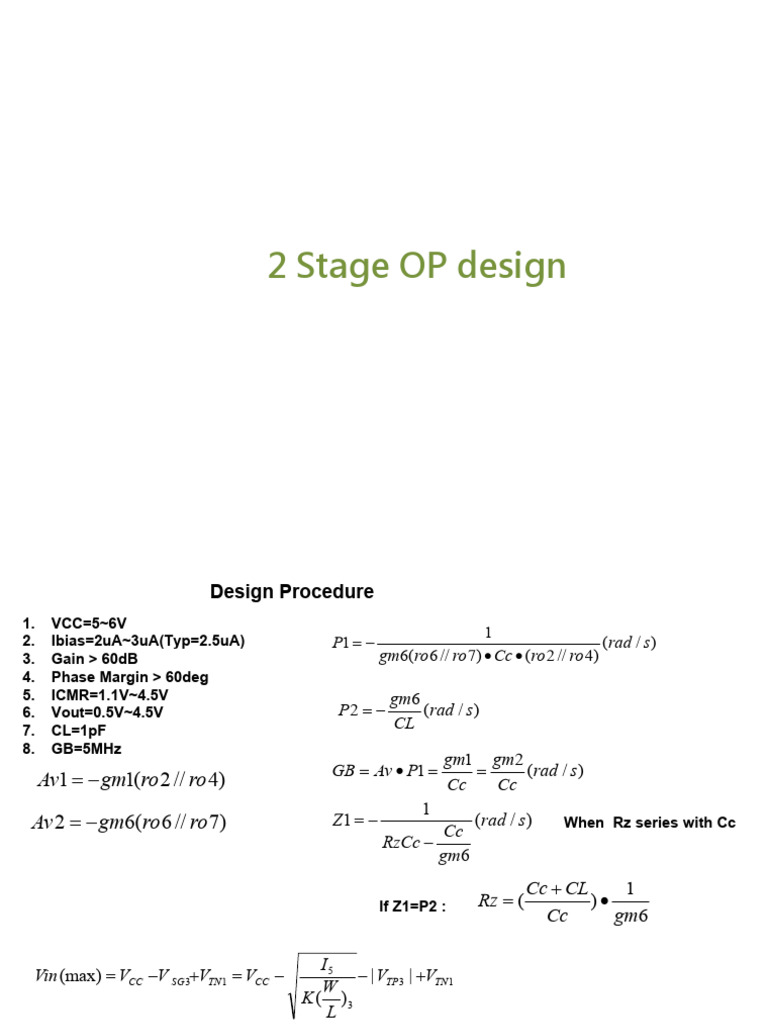 2-stage OP design | PDF | Analog Circuits | Electronic Circuits