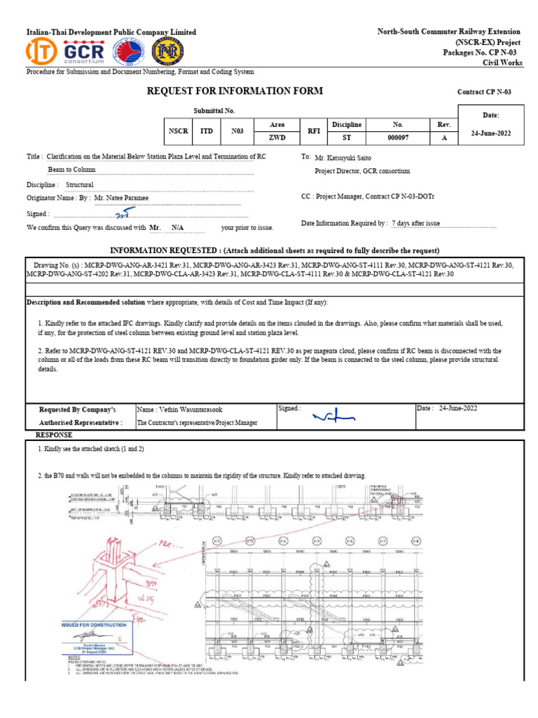 NSCR-ITD-N03-ZWD-RFI-ST-000097-N-03 RFI - Clarification On The Material ...