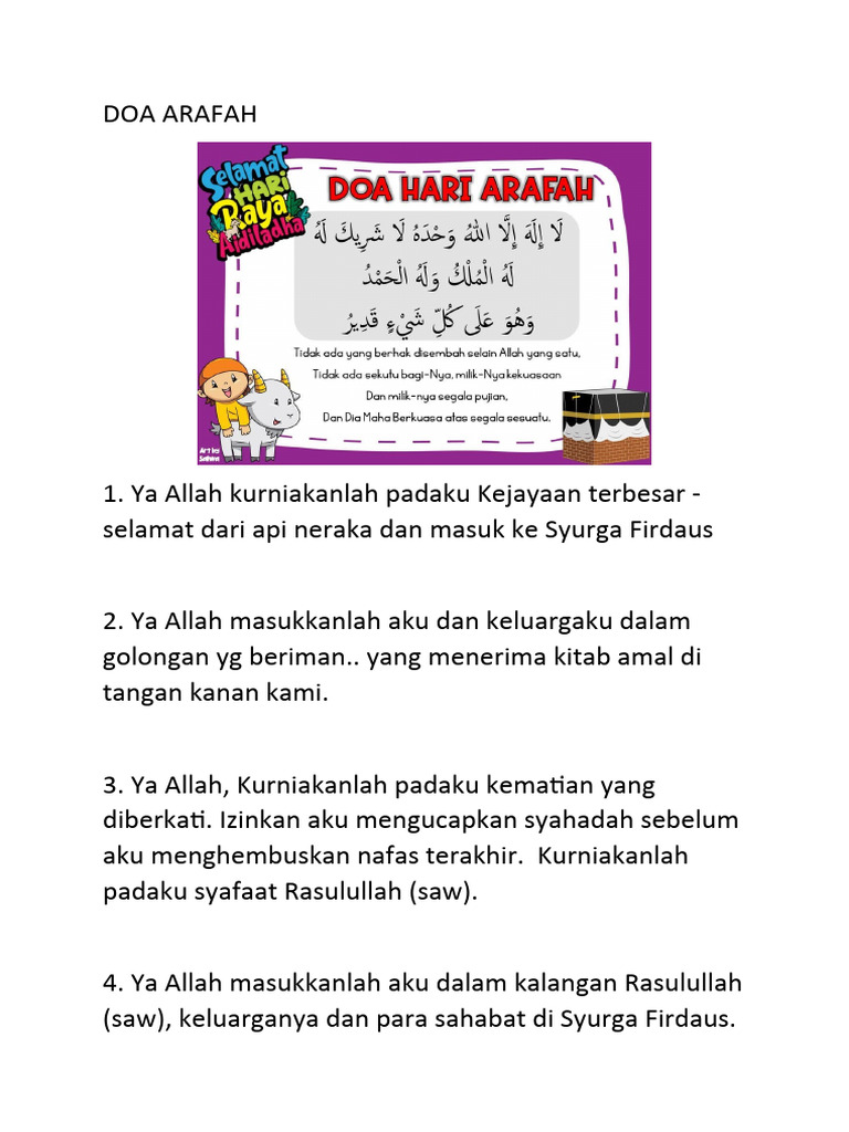 Doa Arafah | PDF | Agama & Spiritualitas