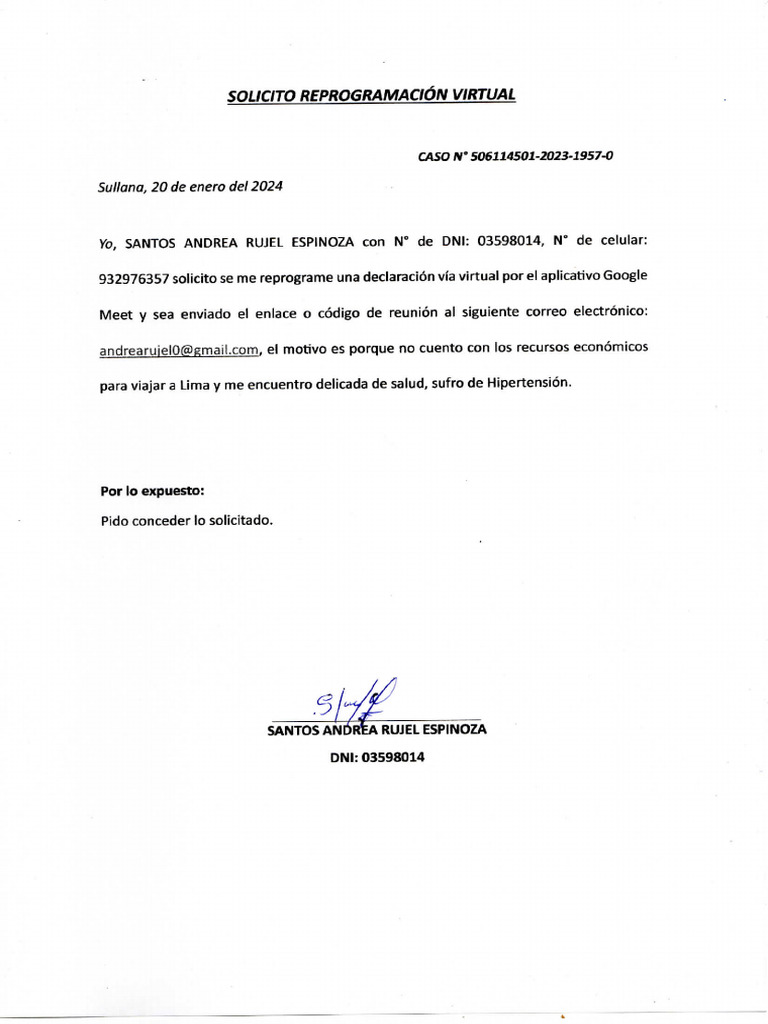 Solicitud de Reprogramación Virtual | PDF