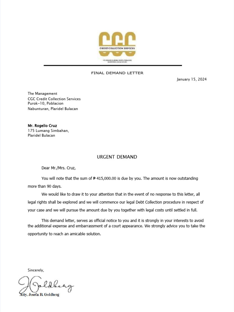 PDF Final Demand Letter | PDF