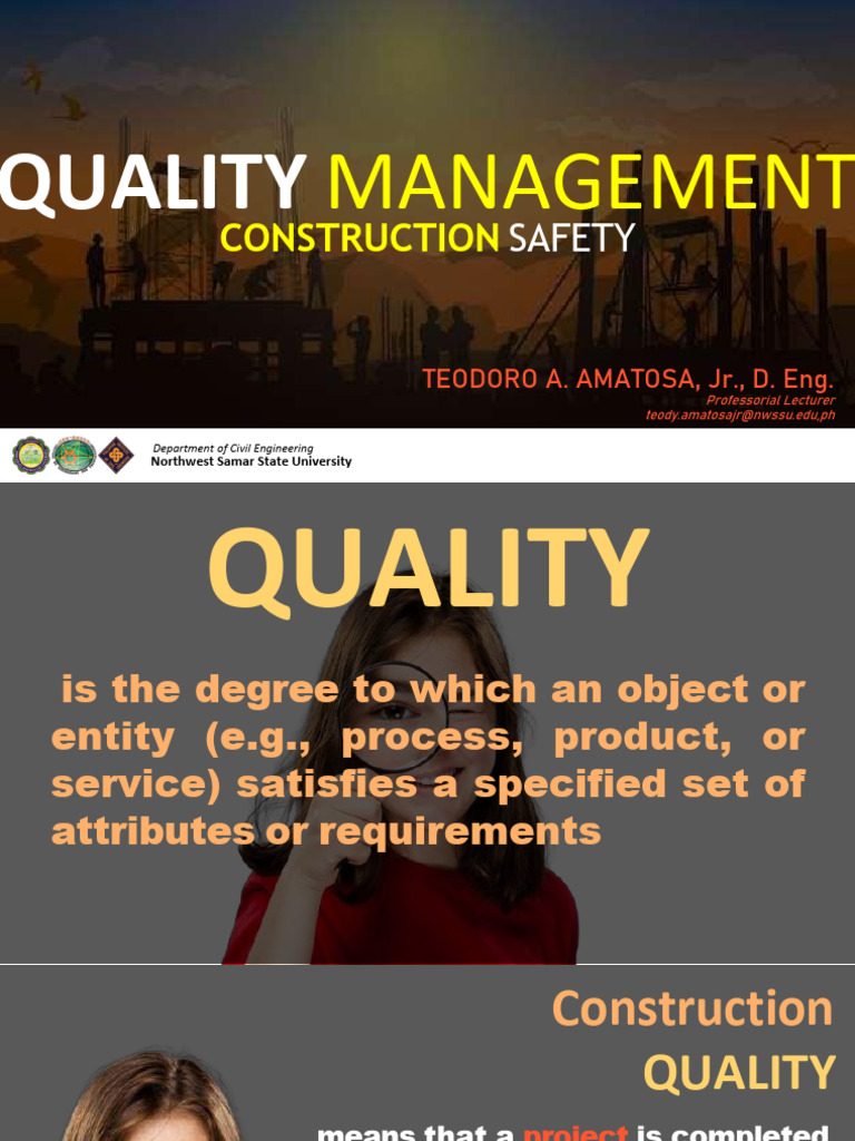 Quality Management Construction Safety | PDF