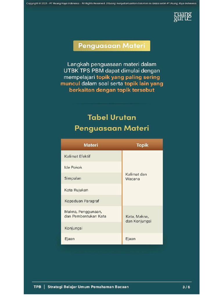 Strategi Belajar UTBK - Pemahaman Bacaan | PDF