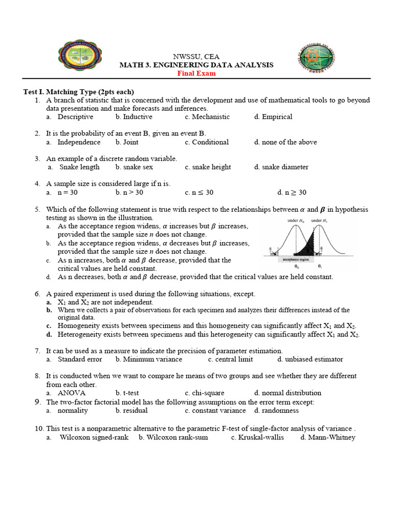 Final Exam in Math 3 | PDF | Errors And Residuals | Analysis Of Variance