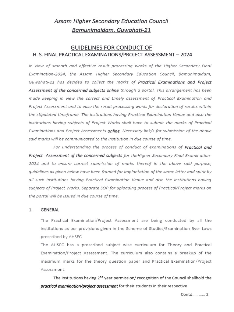 SOP For H S Final Practical Examination 2024 1 | PDF | Technology ...