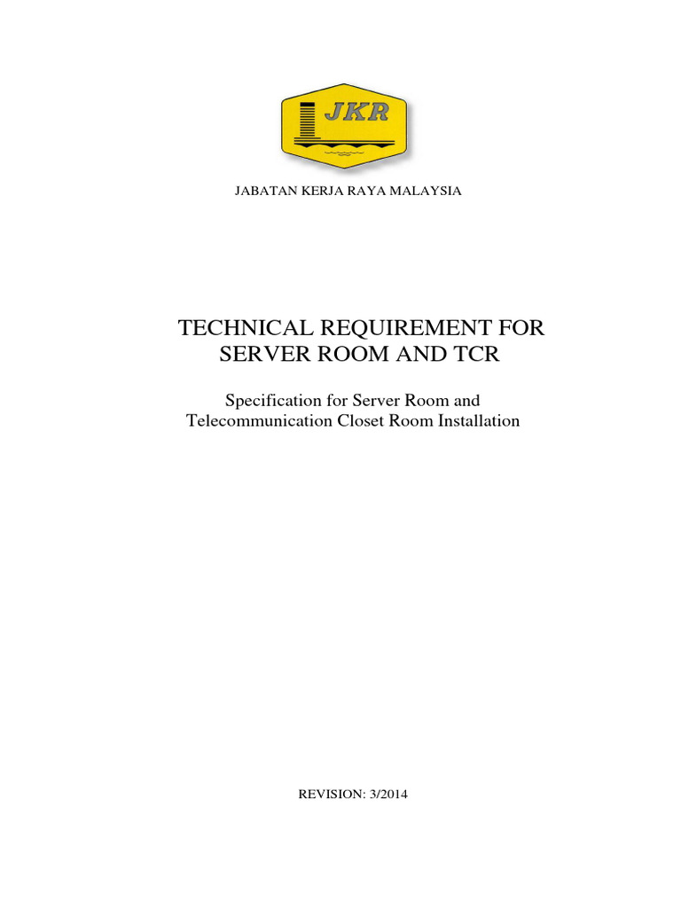 TECHNICAL REQUIREMENT FOR SERVER ROOM and TCR 2014 | PDF | Building ...