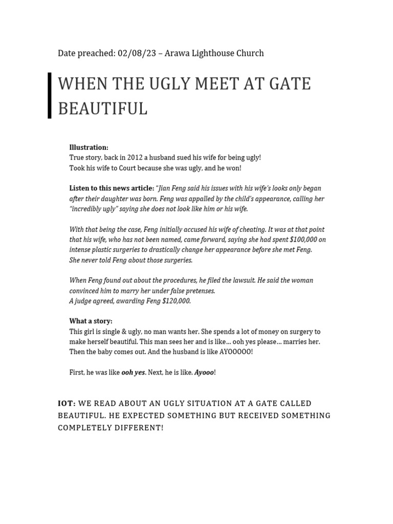 Expectations at the Beautiful Gate | PDF | Jesus | Miracle