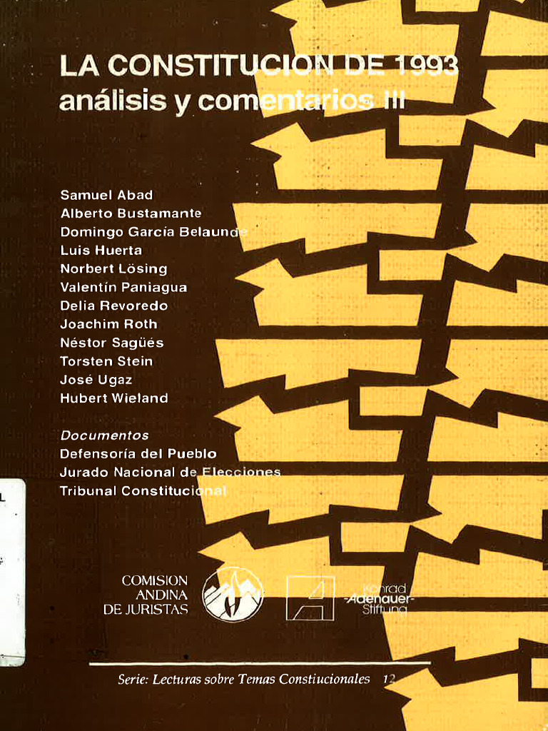 Caj La Constitución De 1993 Análisis Y Comentarios V Iii Pdf