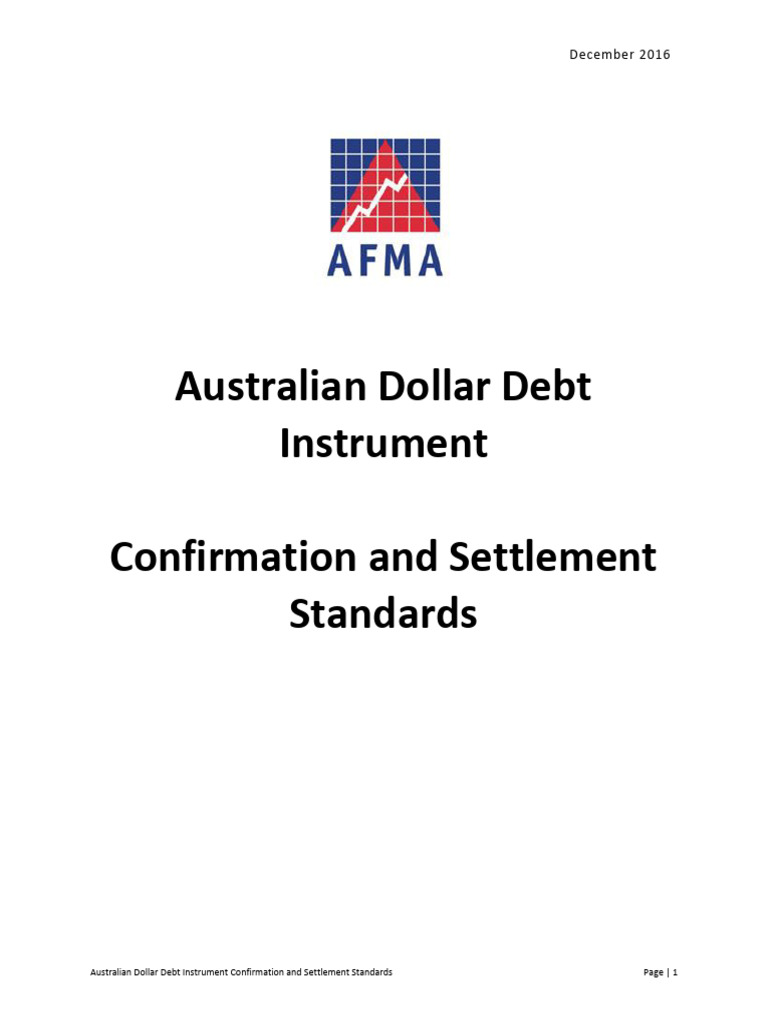 Aus Dollar Debt Instrument Confirmation and Settlement Standards | PDF | Repurchase Agreement ...
