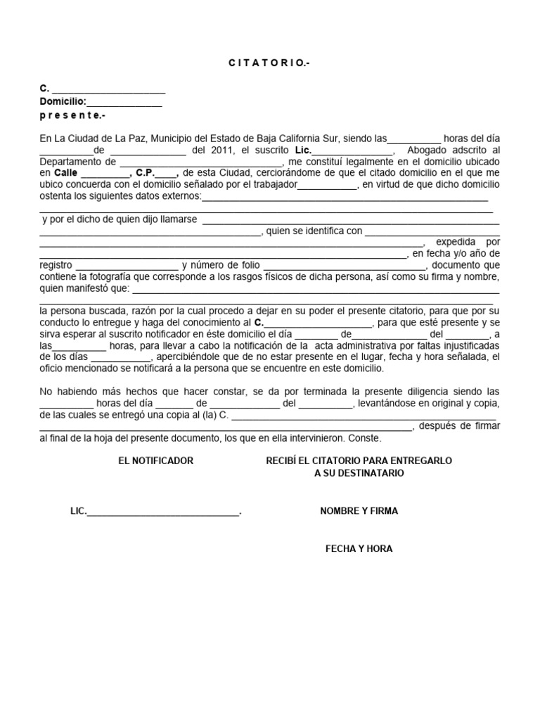 Formato Acta Citatorio | PDF