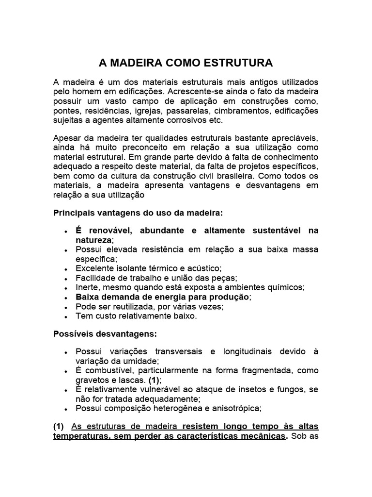 A Madeira Como Estrutura | PDF | Madeira | Anisotropia