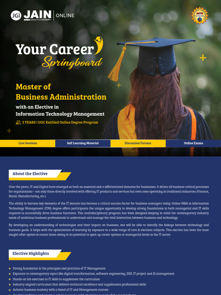MBA Information Technology Management | PDF | Bachelor's Degree | Master Of Business Administration
