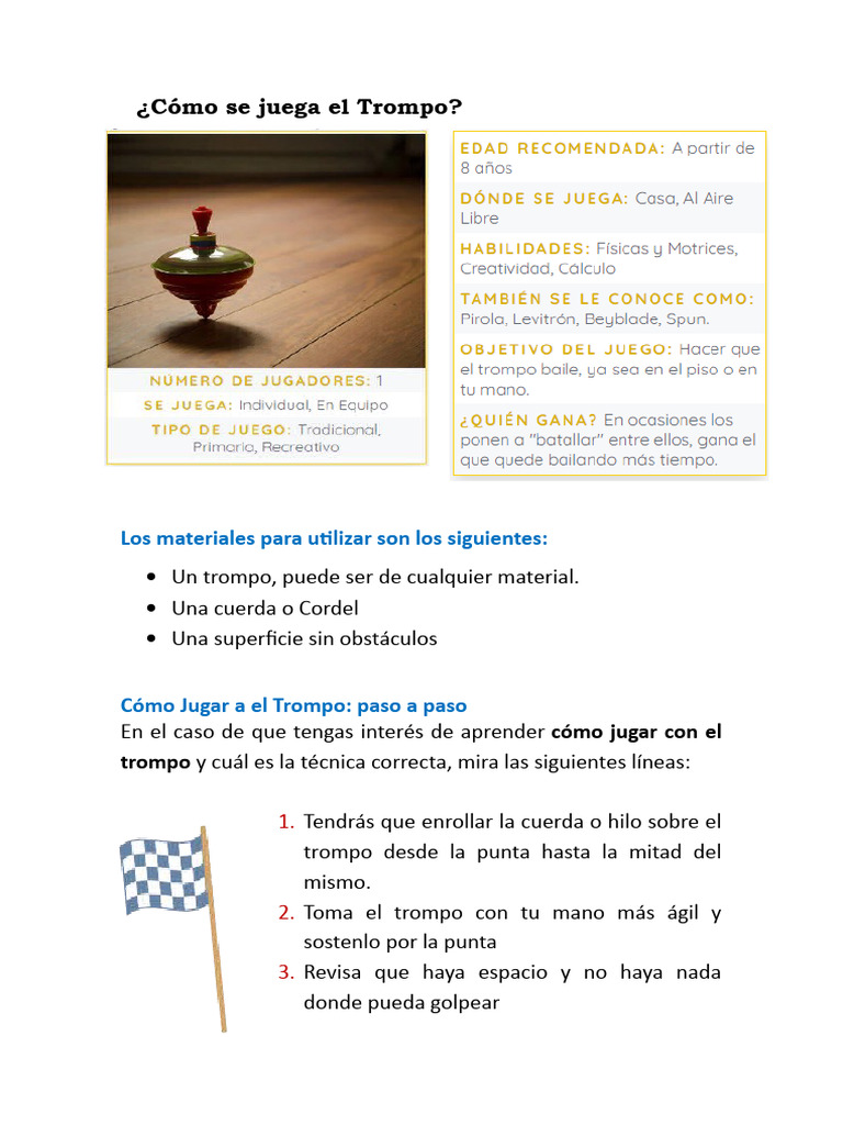 Reglas para Jugar al Trompo | PDF